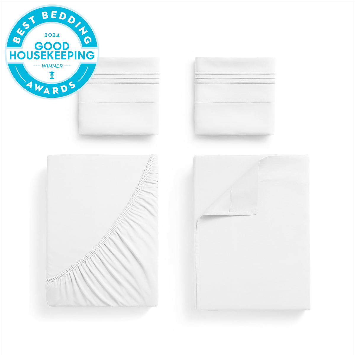 Iconic 4-Piece Extra-Deep Microfiber Sheet Set (Light Colors) – Mellanni