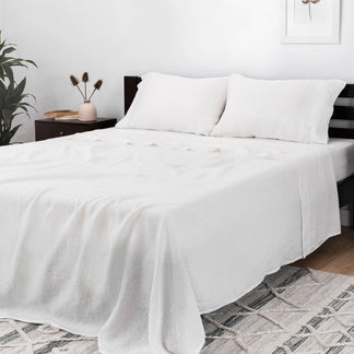 4-Piece Flax Linen Sheet Set – Mellanni